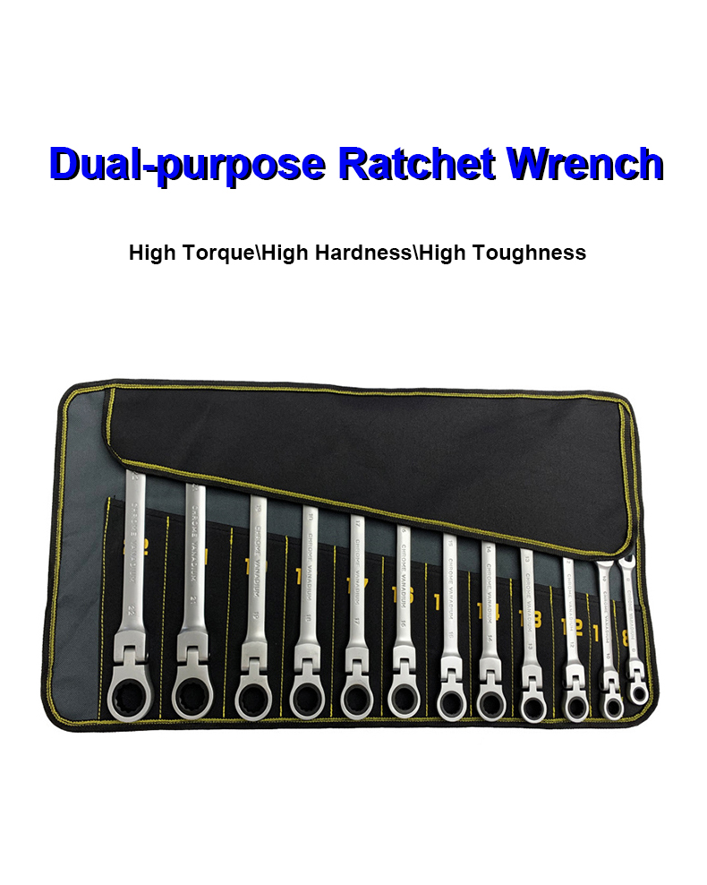 8/12pcs Flexible Head Ratchet Wrench Combination Adjustable Ratchet ...
