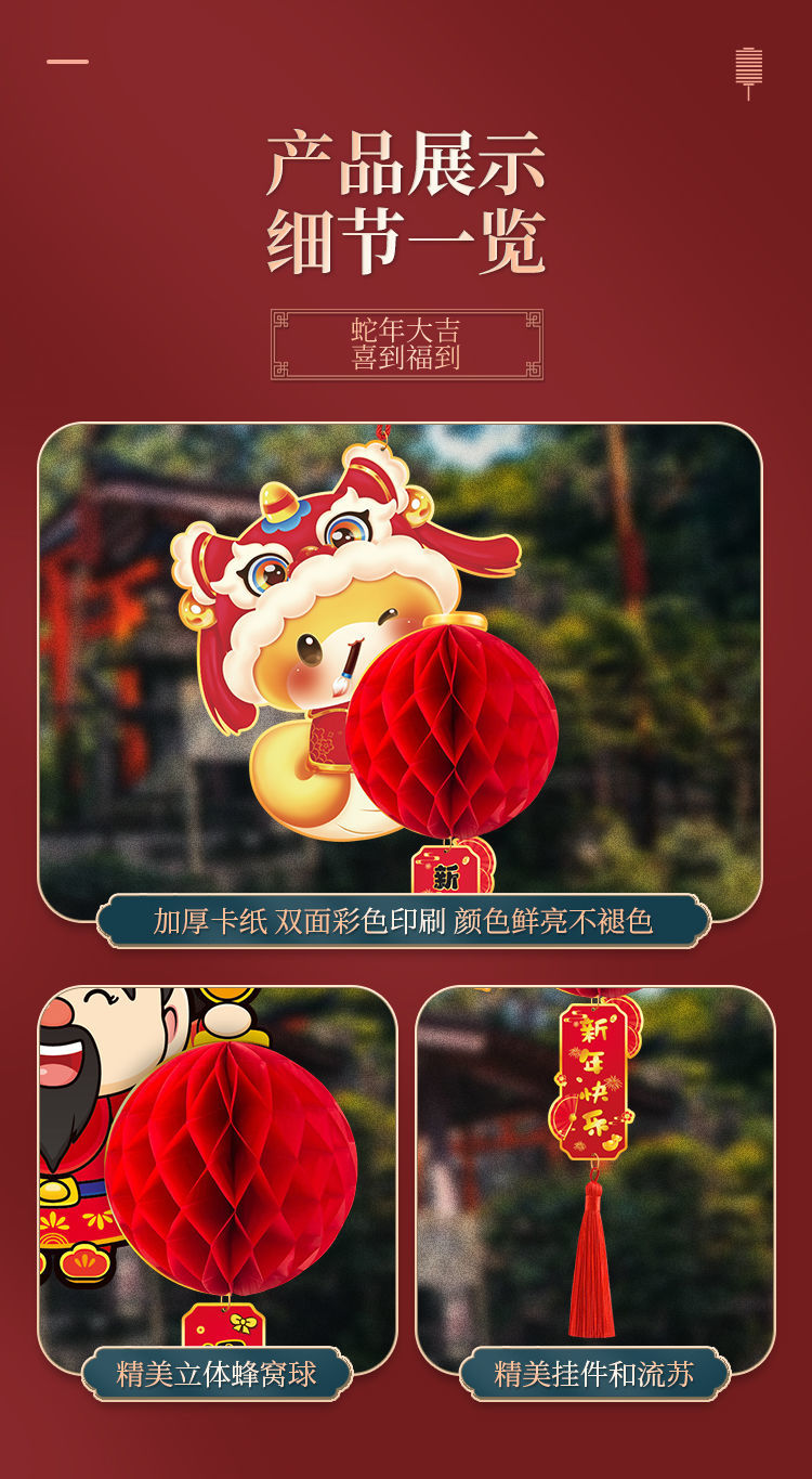 10pcs CNY Lanterns Paper Red Lanterns Chinese New Year Decorations 2025 ...