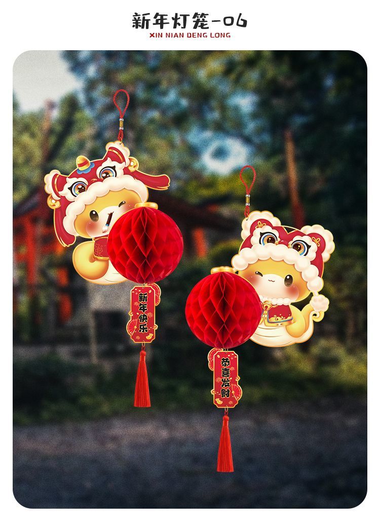 10pcs CNY Lanterns Paper Red Lanterns Chinese New Year Decorations 2025 ...