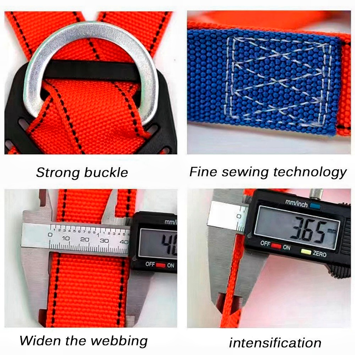 Safety Harness Fall Protection Absorber Parachute Type Polyamide Lanyard Double Large D-Hook ...