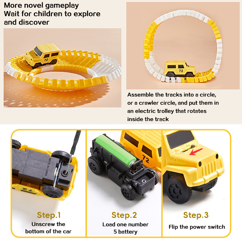 Children's electric rail cars DIY car toys Assemble Small Train ...