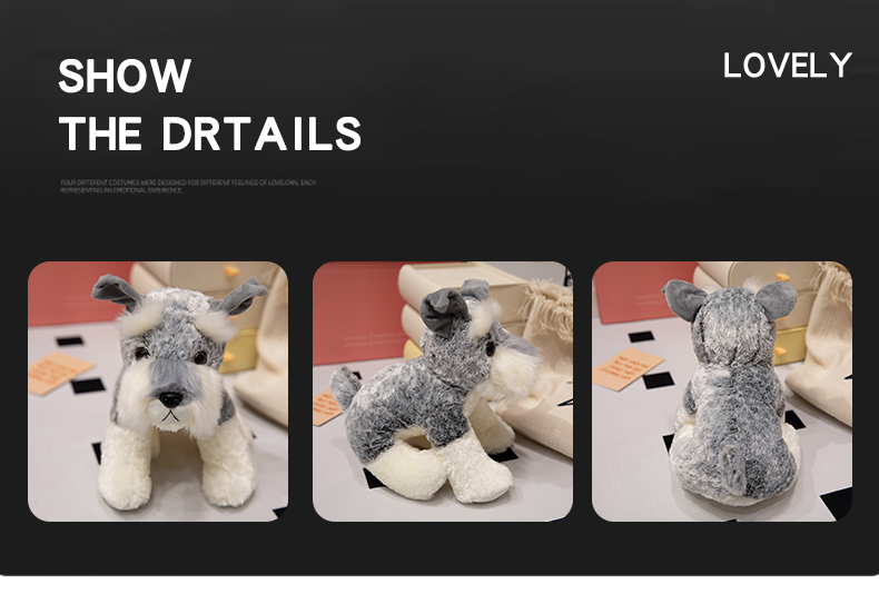 Schnauzer Dog Plushie Stuffed Toy Puppy Doll Plush Toy Birthday Gift ...