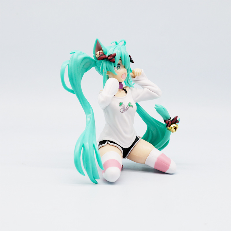 11cm Hatsune Miku Anime Figure Sitting Position Cat Ear Hatsune Girl ...