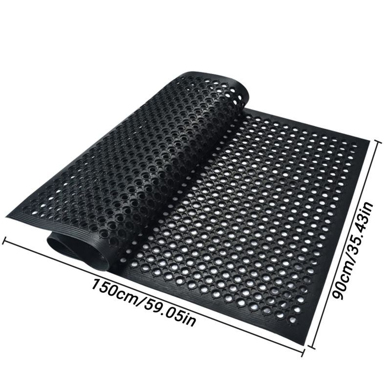 Anti - slip Anti - Grease Black Thick Rubber Bar Floor Mat 3Feet x ...
