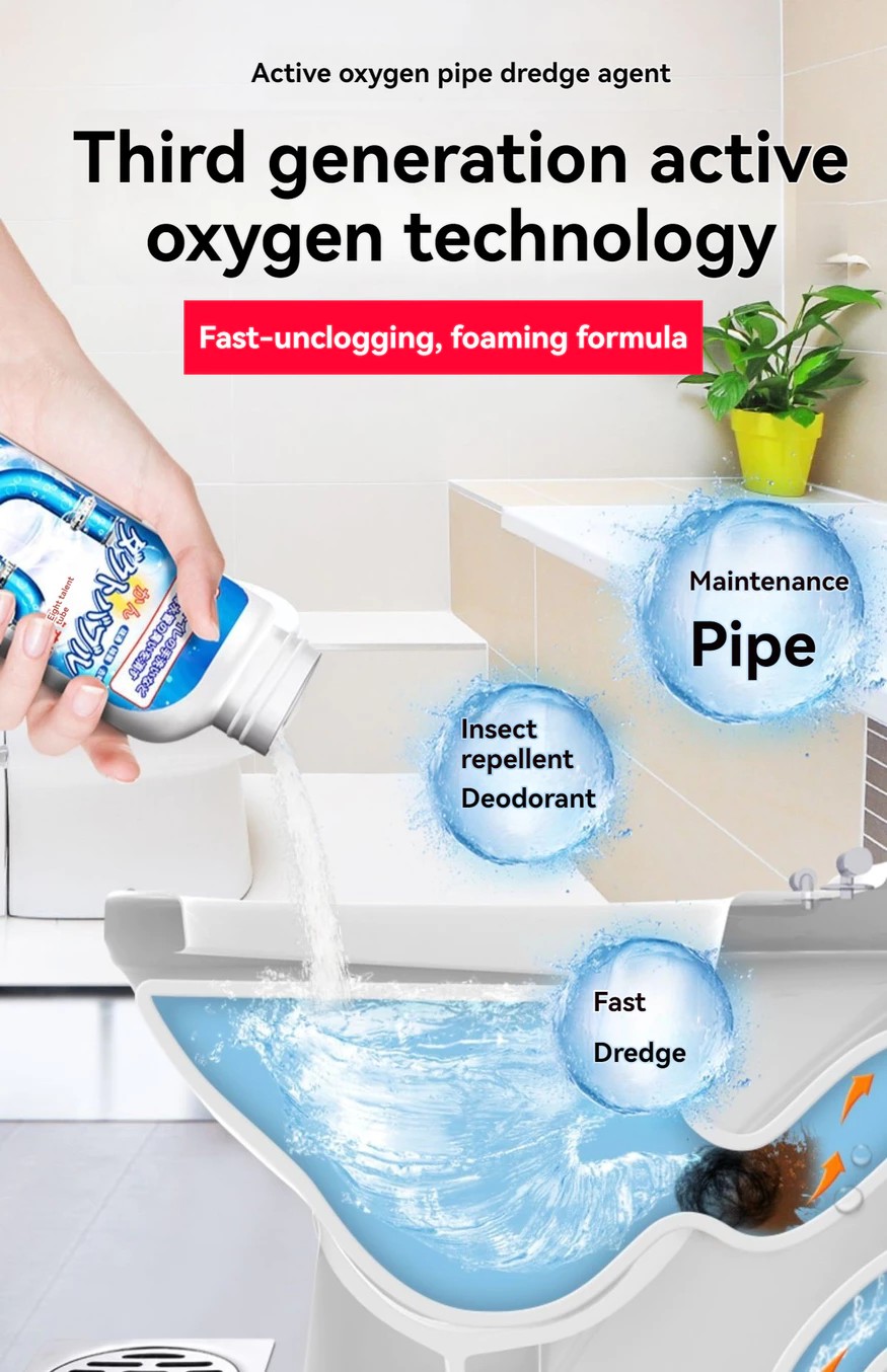 Clog Remover (Liquid/ Powder) Pipe Cleaner Powder Removing Blockage ...