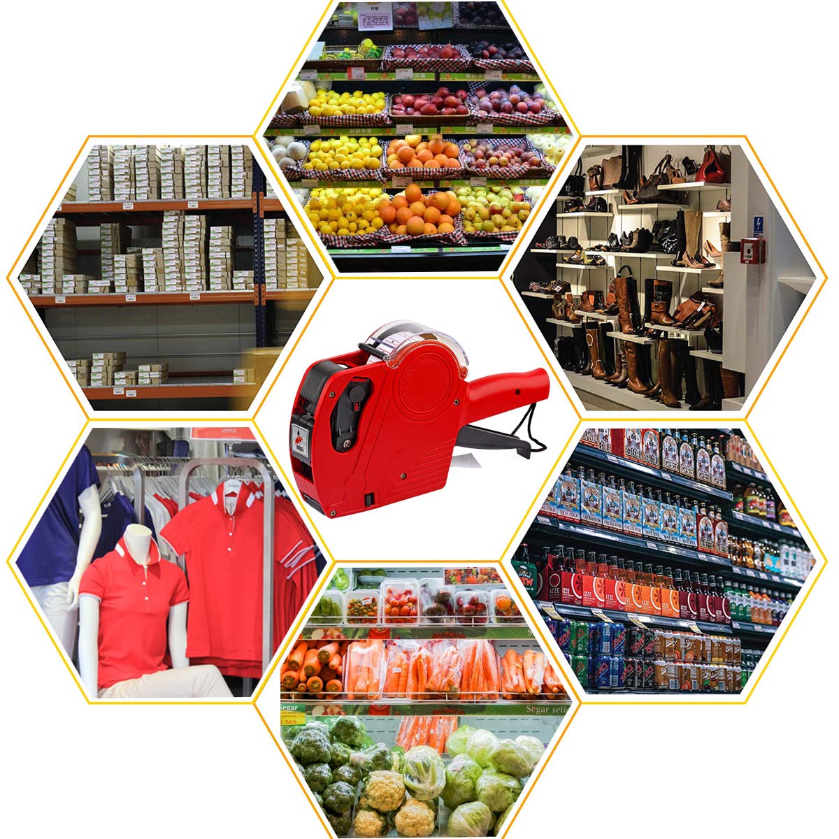 8 Digit Price Label Gun Crown Price Label Machine with Label Starter ...