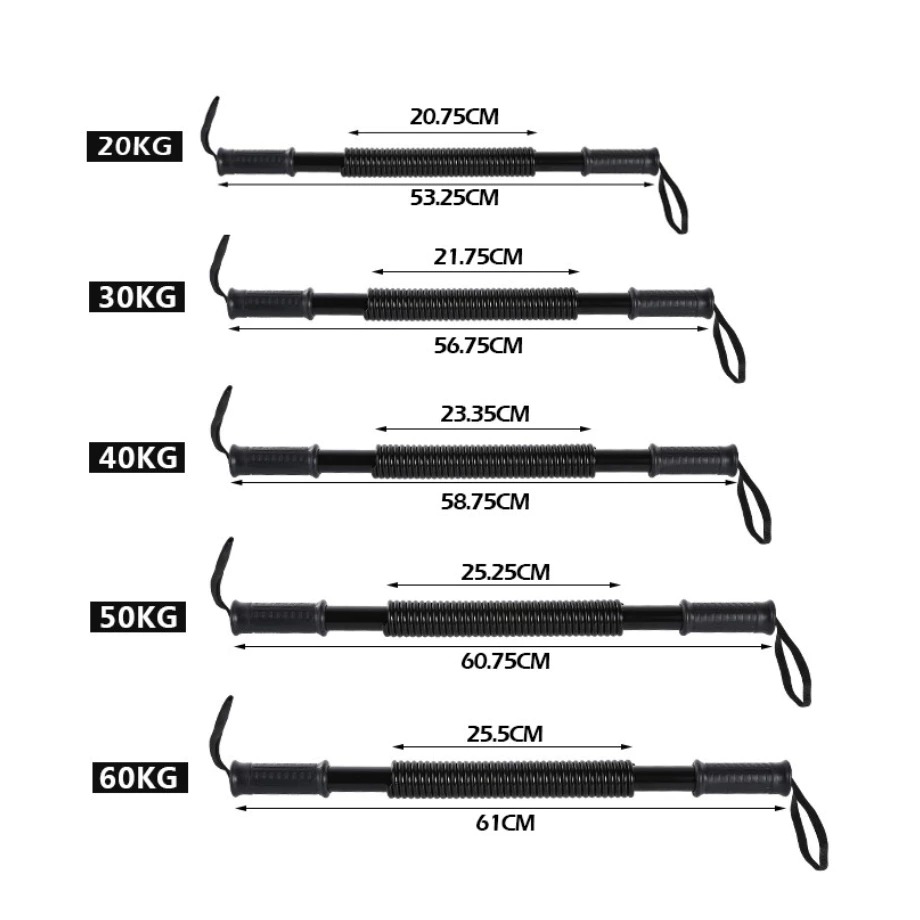 Spring arm force Bar 10/20/30/40/50/60KG Training Fitness Gym Equipment ...