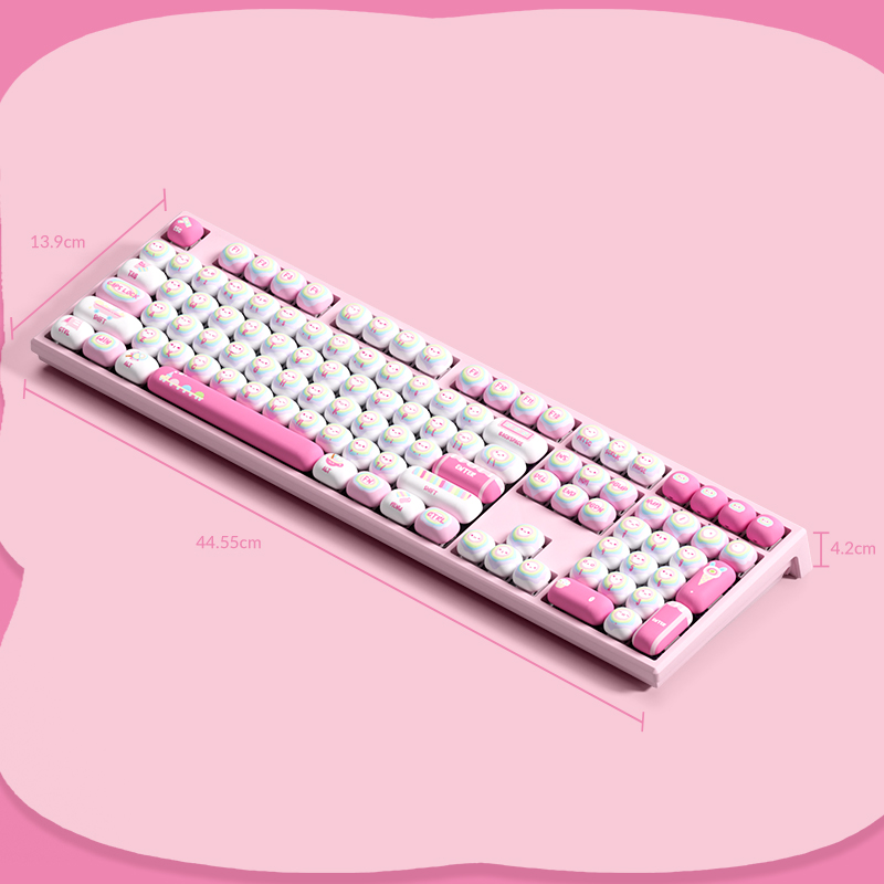 Akko x MonsGeek MG108B Rainbow Marshmallows Multi-modes Mechanical ...