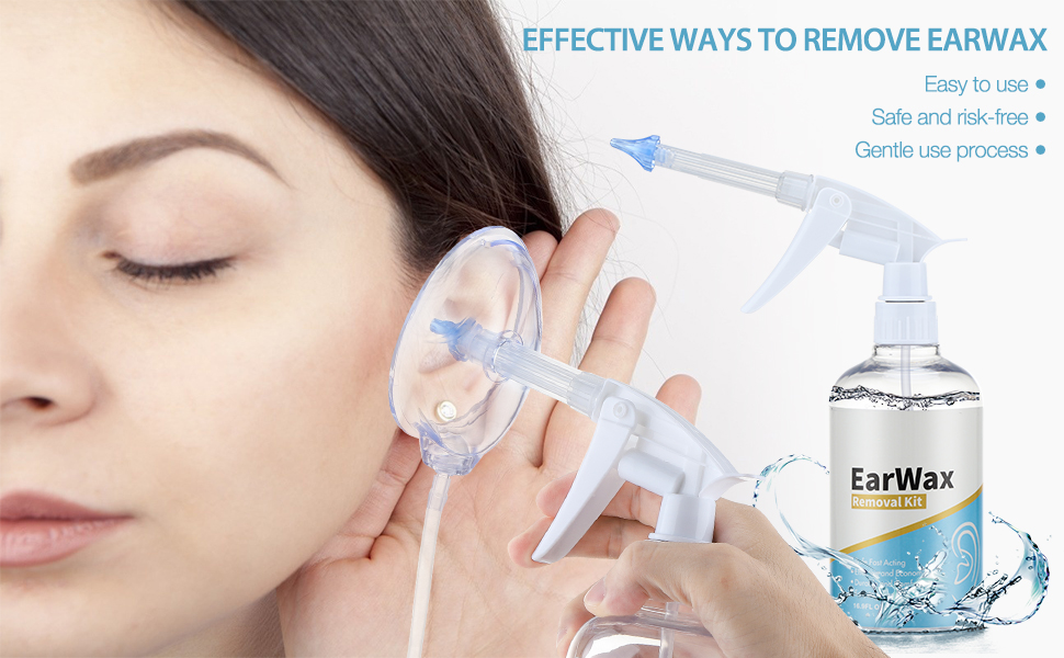 500ml Ear Wash Earwax Cleaning Tool Set for Adults Kids Spiral Ear Wax ...