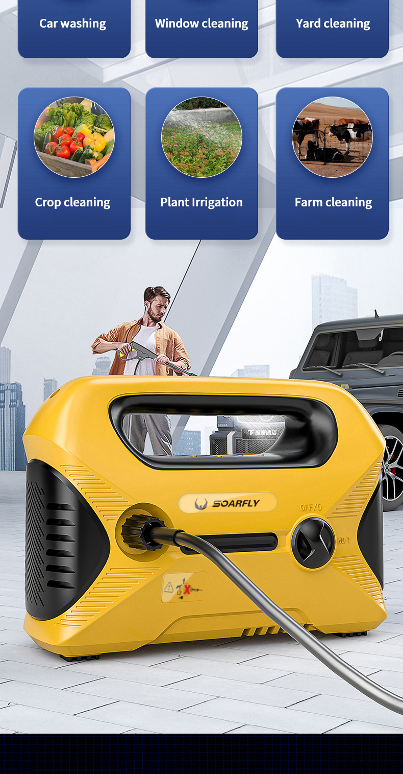 SOARFLY 4800W Water Jet High Pressure Car Washer Portable Wash Machine ...