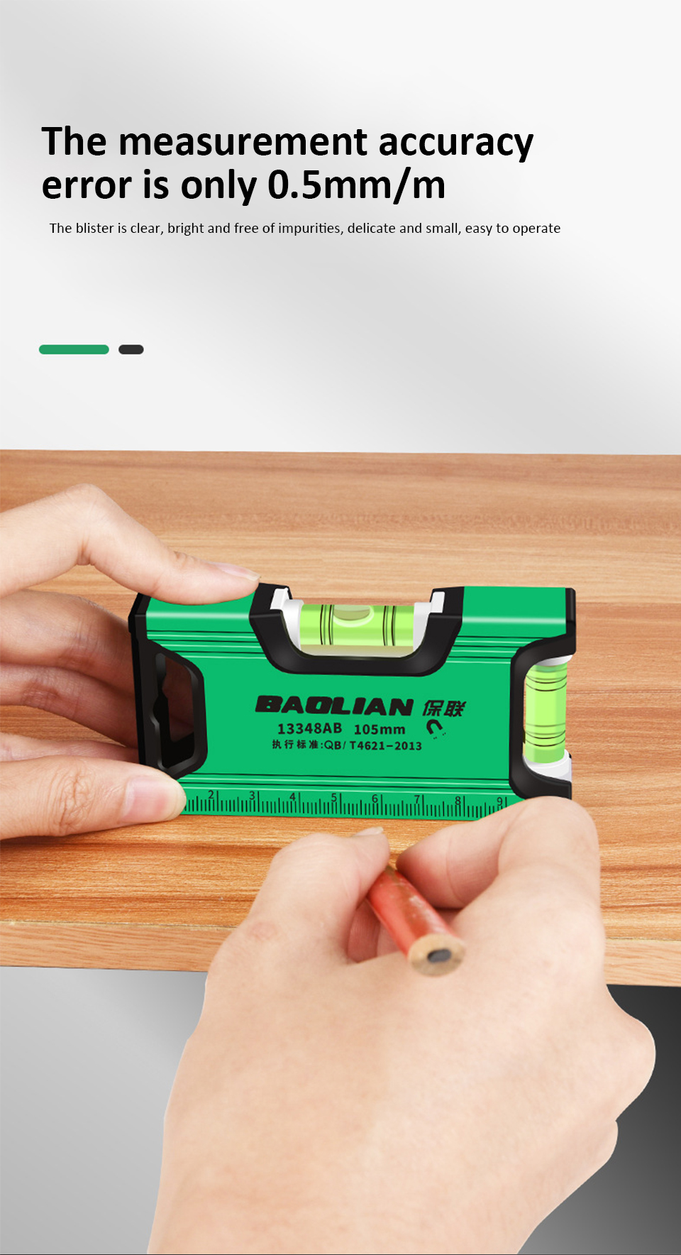 Portable Bubble Level High Precision Aluminum Construction Leveling 100 ...