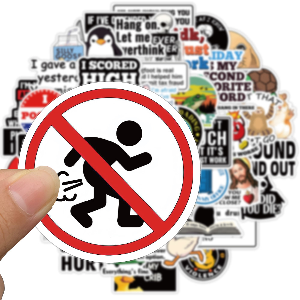 [Large Sticker]50Pcs Funny Prank Meme Stickers Graffiti Decals for ...