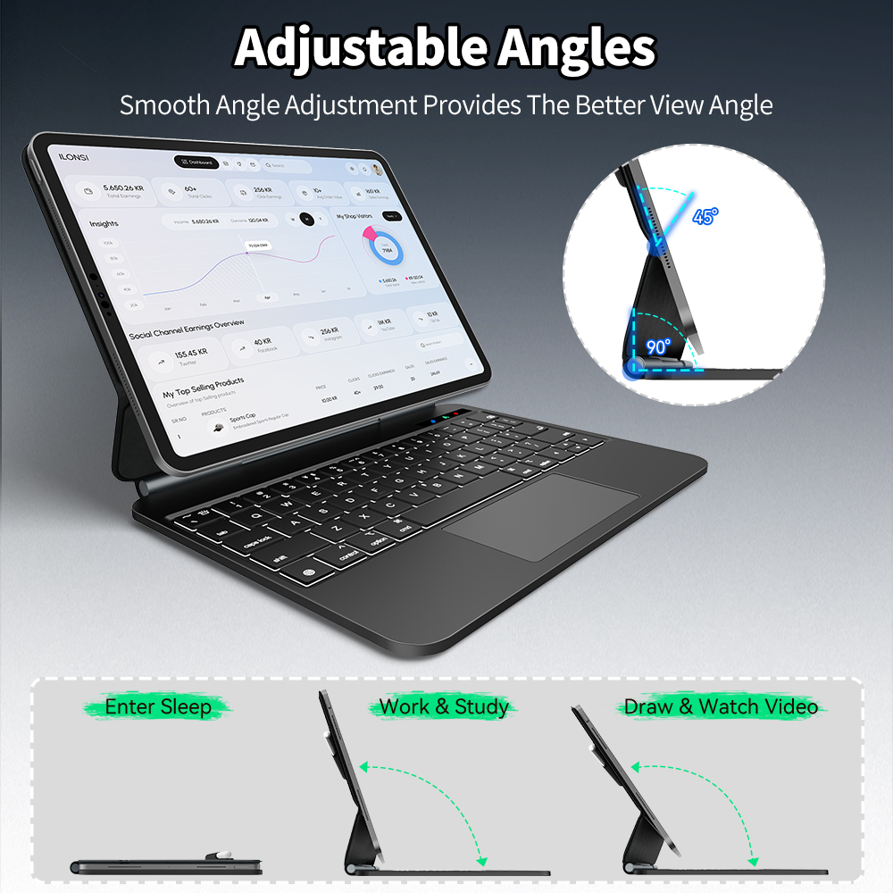Wireless Floating Keyboard Case for iPad 11 th Air 11'' M3 2025 10th ...