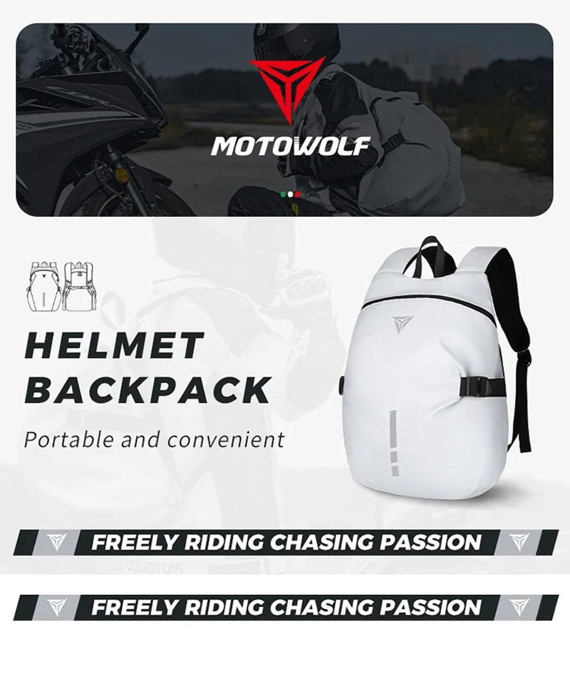 Motowolf Motorcycle Rider Backpack Outdoor Riding Large Capacity Helmet ...