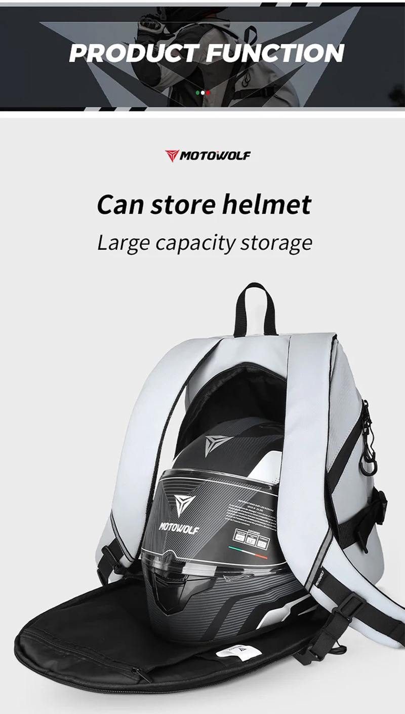 Motowolf Motorcycle Rider Backpack Outdoor Riding Large Capacity Helmet ...