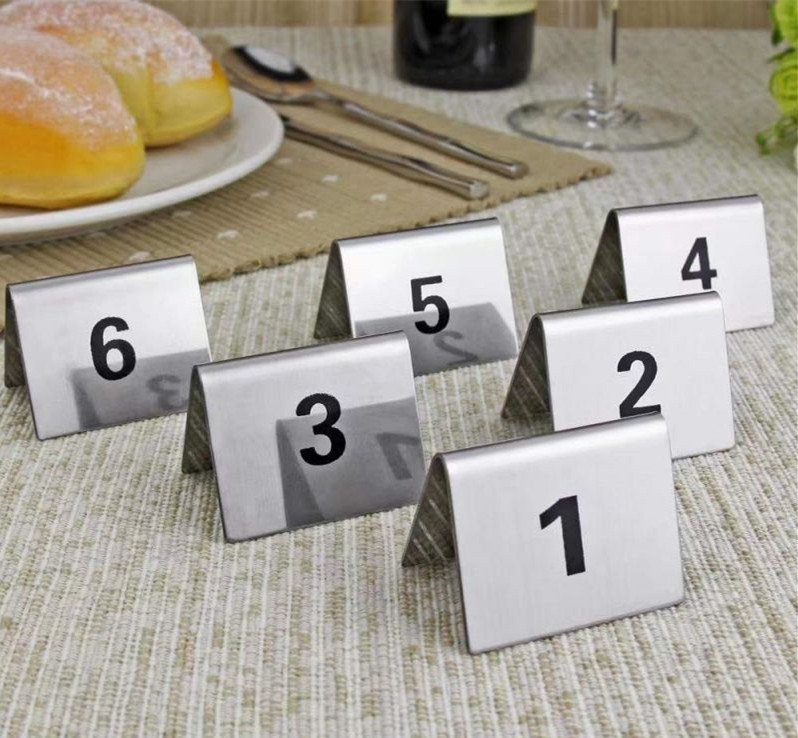 Stainless Steel 7cmx7cm Table Top Number V Stand Two Sides / Table ...
