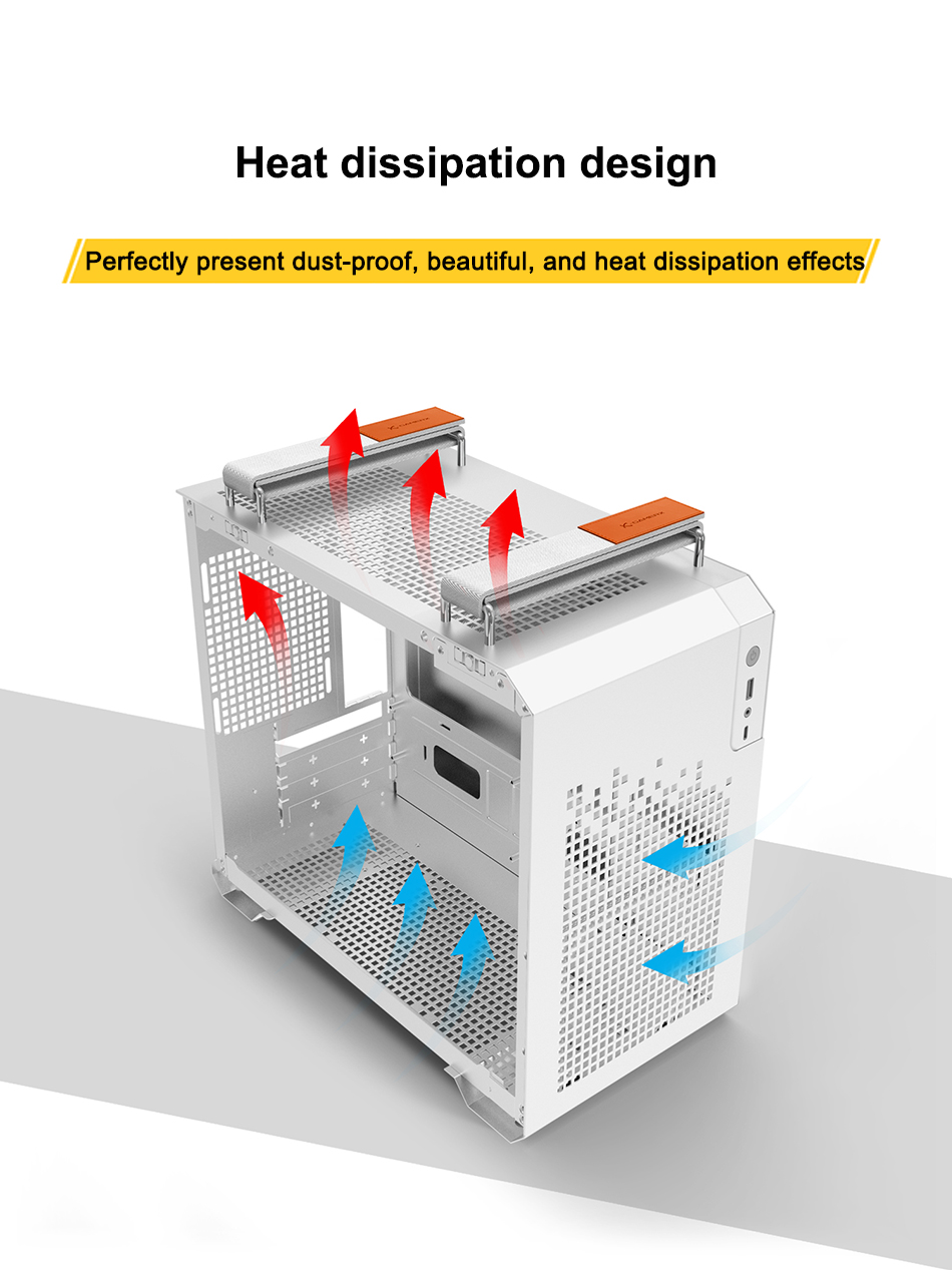 Power Train X300 MINI-ITX Handheld Computer Case Glass Side Transparent ...