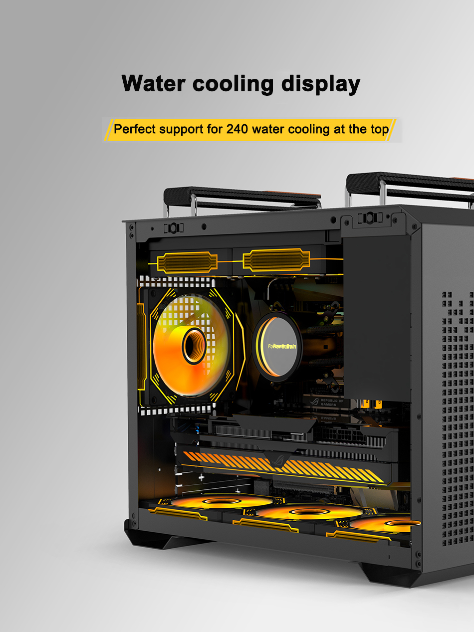 Power Train X300 MINI-ITX Handheld Computer Case Glass Side Transparent ...