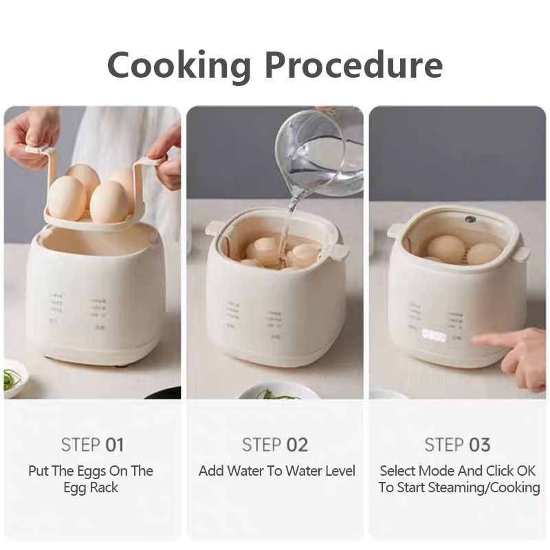 【LONGQU】 Egg Boiler Multi-Functional Egg Cooker for Breakfast Telur ...