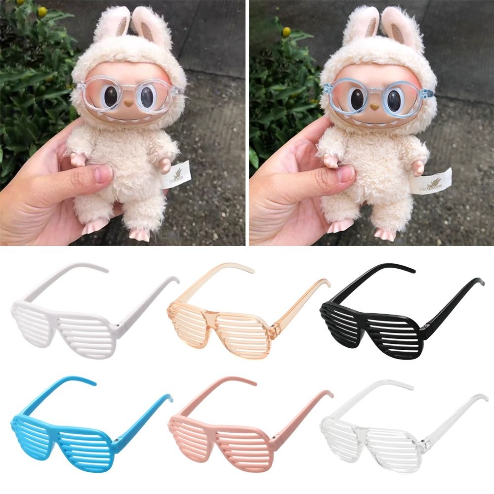 AOPHEKM Plush Labubu Doll Glasses, Metal Multicolor Labubu Doll Eyewear ...