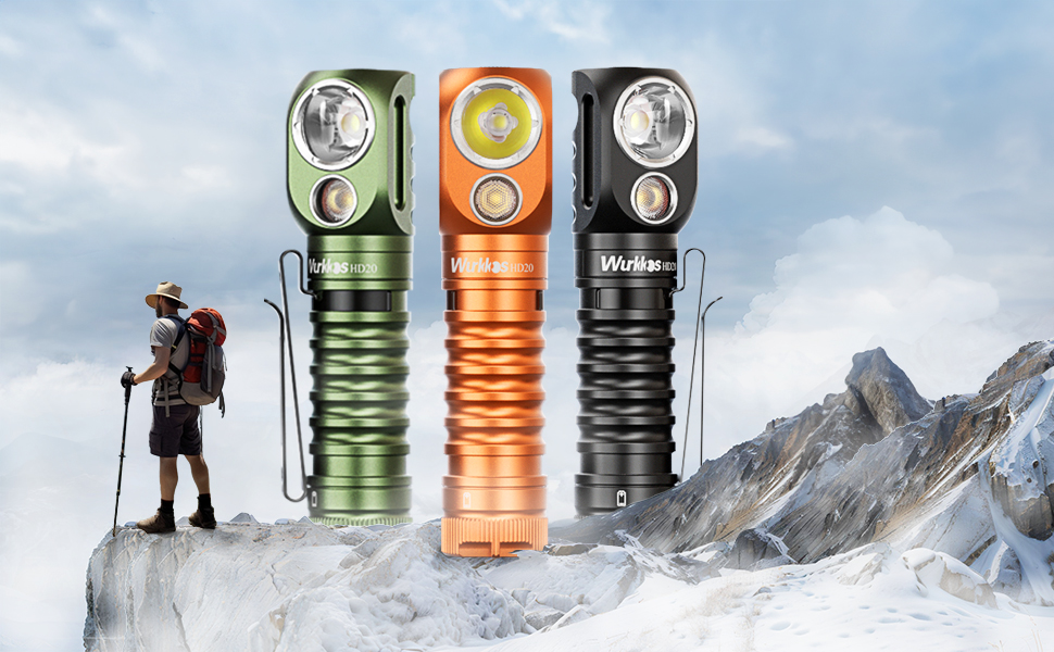 Wurkkos HD20 3 modes 2000lm spotlight+Floodlight Temperature control ...