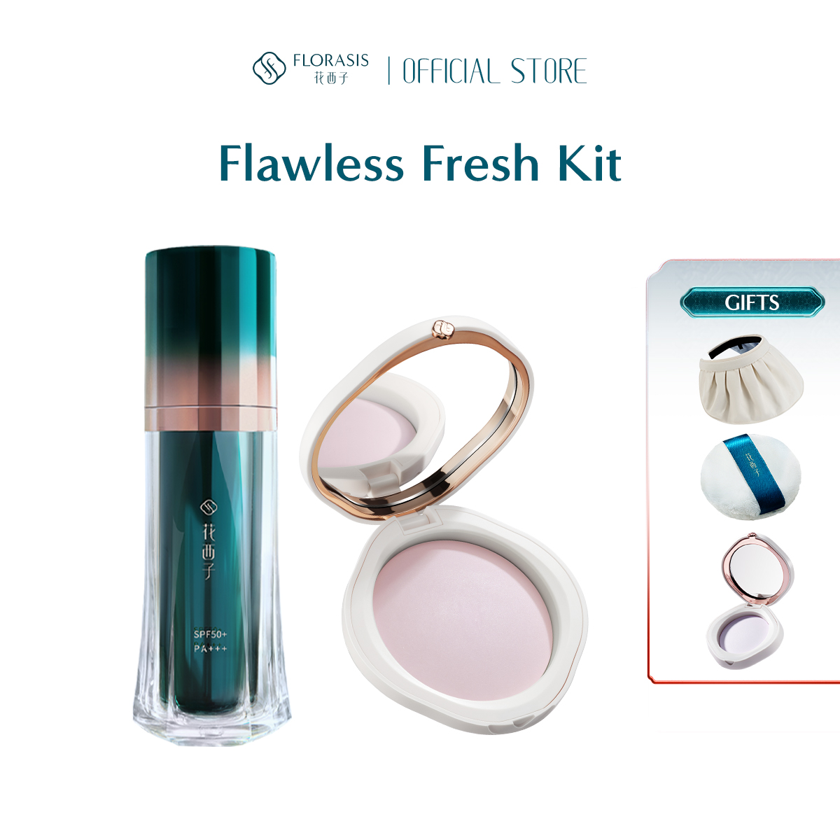 花西子 Florasis Flawless Fresh Kit Breathable Color Correcting Pressed ...