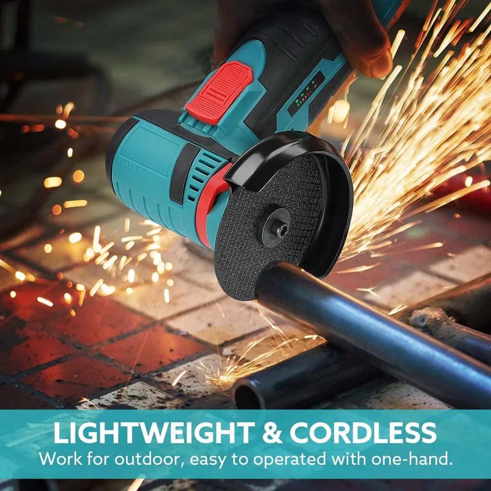 18V 800W Cordless Mini Portable Angle Grinder Mesin Gerinda Tangan ...