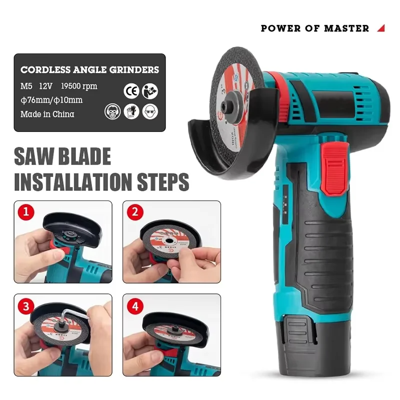 18V 800W Cordless Mini Portable Angle Grinder Mesin Gerinda Tangan ...
