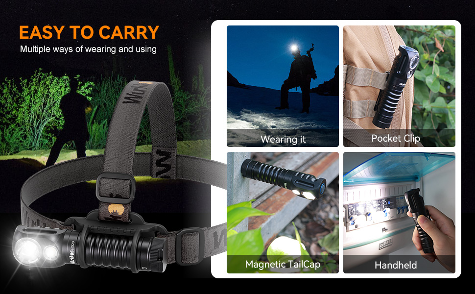 Wurkkos HD20 3 modes 2000lm spotlight+Floodlight Temperature control ...