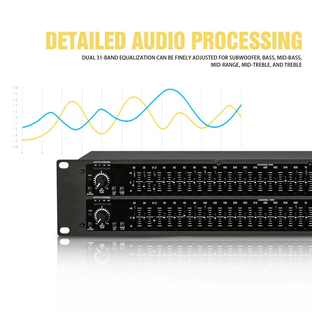 BOMGE 231SUB professional equalizer, analog dual-channel 31-band stereo 231EQ audio signal ...
