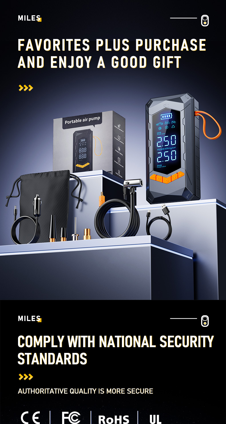 10000MAH Portable Air Pump 180PSI Pam Tayar Kereta Wireless Tire ...