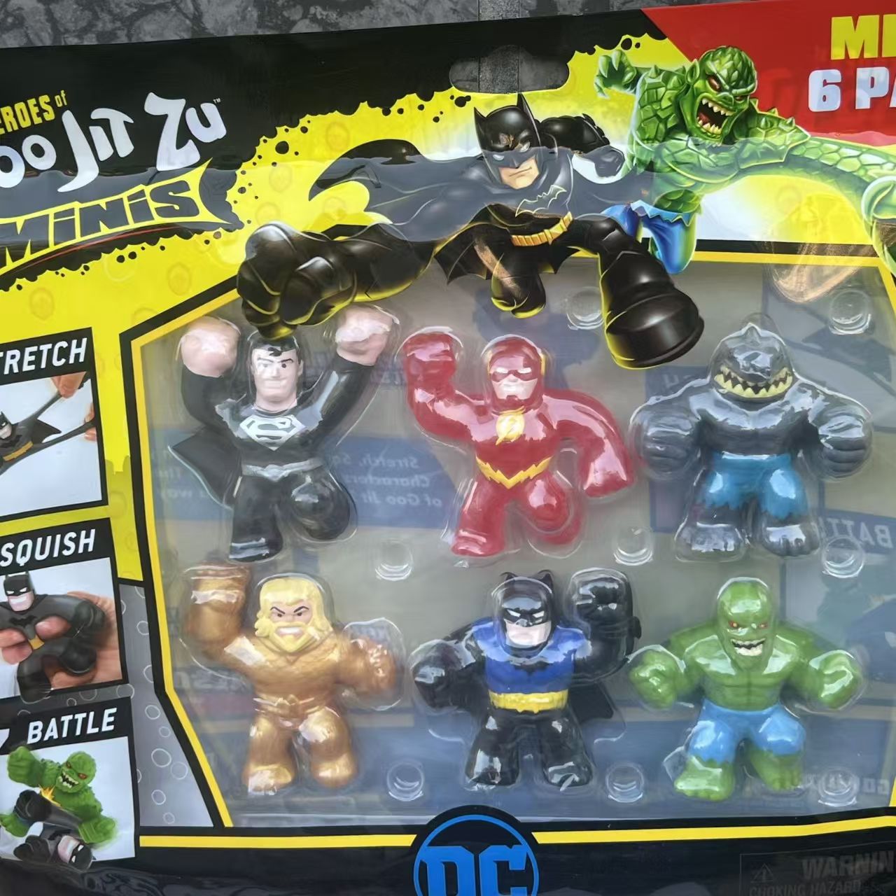 Heroes of Goo Jit Zu Licensed DC Minis - 6 Pack - 2.5'' Tall - Stealth Armor Batman, Gold Armor ...