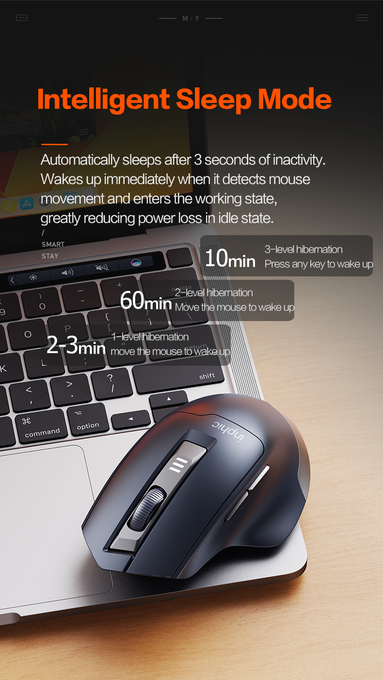 Inphic M9 2.4G Wireless Mouse Rechargeable Ergonomic Silent Mouse ...