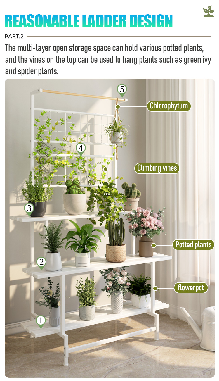 【Malaysia Spot】Flower Stand /Flower Pot Stand /Garden Rack /Ladder Rack ...