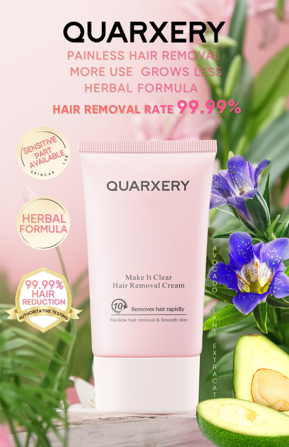 QUARXERY Hair Removal Cream Private Parts Hair Removal Legs Armpits ...