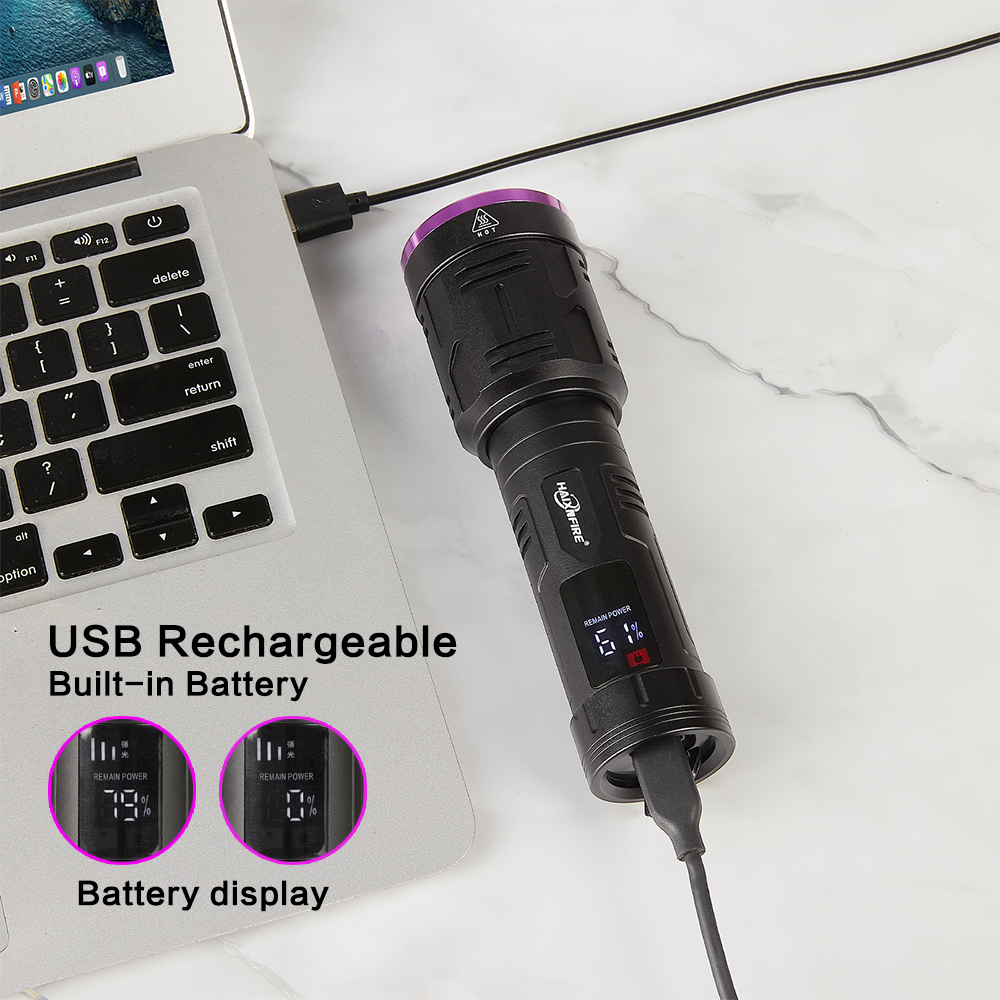 HaixnFire SV17 purple flashlight Typr-C rechargeable purple light 365nm ...