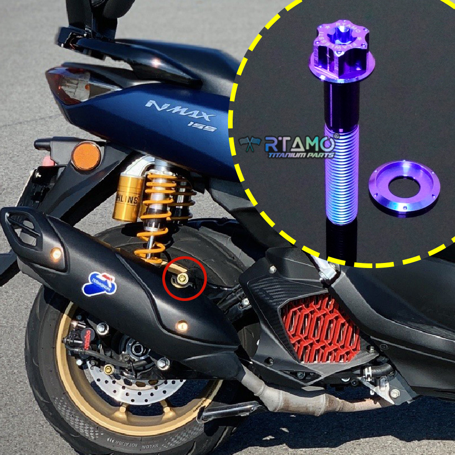 RTAMO Titanium Gr5 Yamaha Nmax Full Set Nmax V1 Pipe Bolt Swingarm Bolt ...