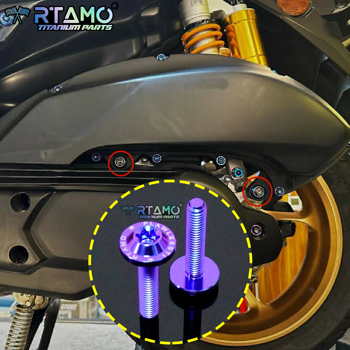 RTAMO Titanium Gr5 Yamaha Nmax Full Set Nmax V1 Pipe Bolt Swingarm Bolt ...