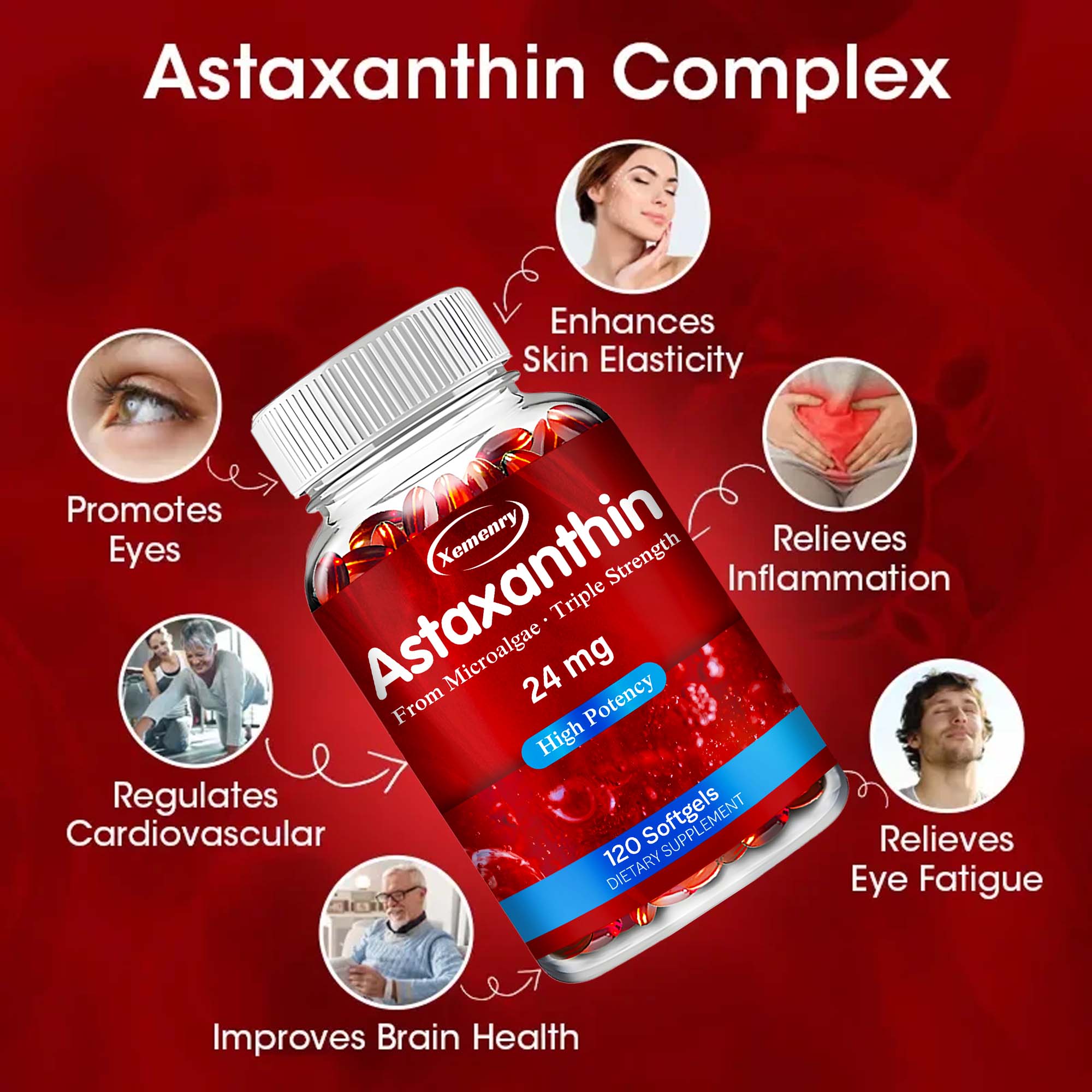 Astaxanthin 24 mg capsules, vegan astaxanthin from Haematococcus ...