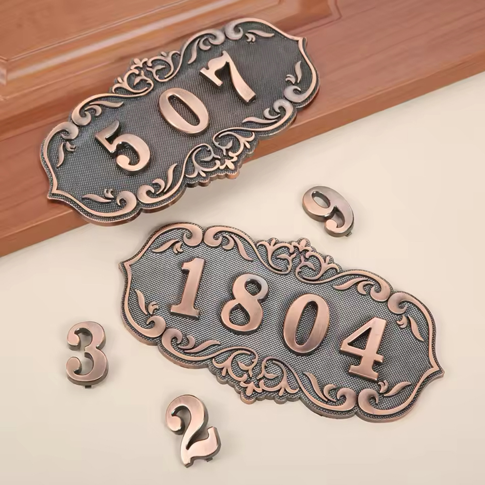 Imitation Metal Bronze House Number ABS Plastic Door Plate Sign Door ...