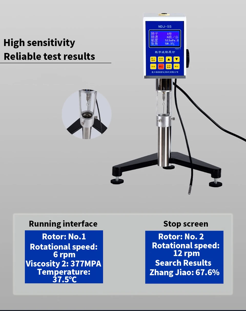 Viscosimeter Lab Testing Equipment Digital Sensor Rotary Viscometer Oil ...