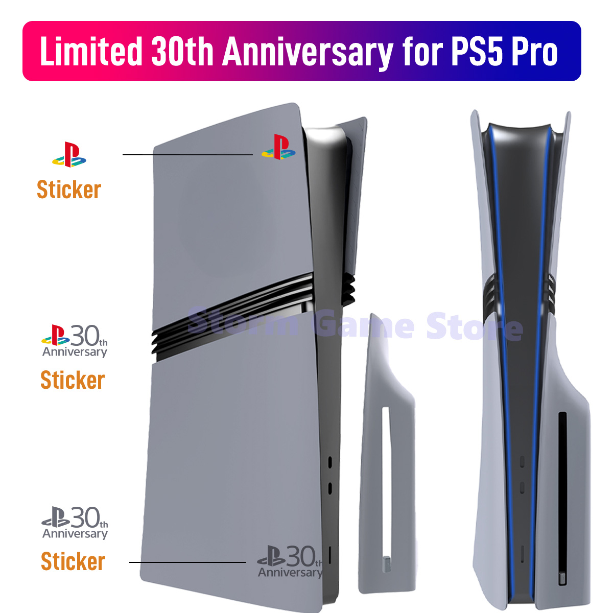 Limited 30th Anniversary for PS5 Pro Faceplate Vinyl Logo Sticker ...