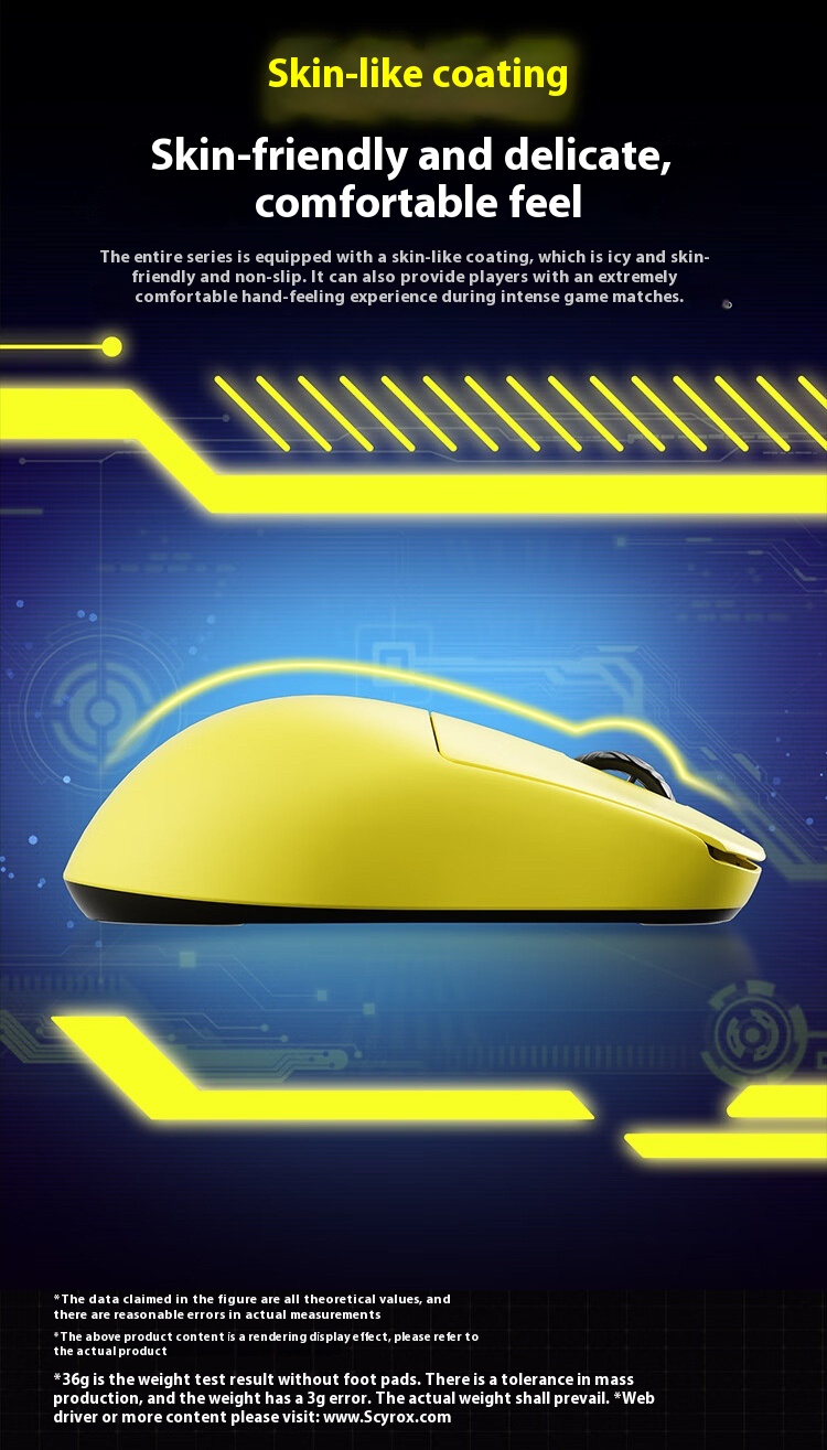 SCYROX V8 Wireless Mouse 30000DPI PAW3395 Lightweight Dual Mode Gaming ...