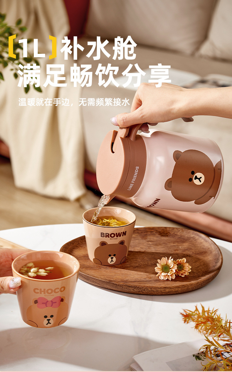 Line Friends Thermal Water Bottle Household Large-Capacity Thermal ...