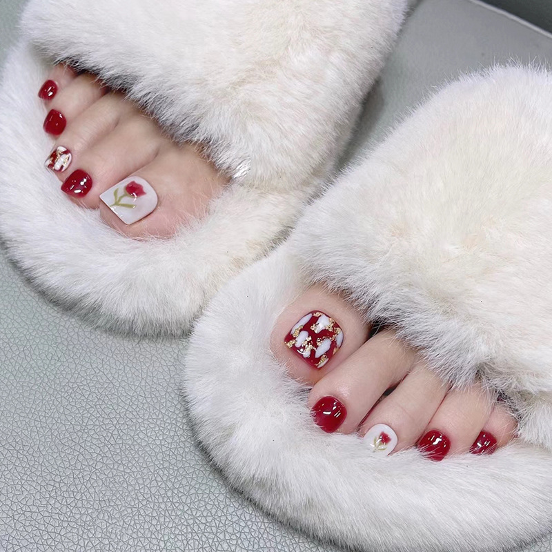 Toe Nail Fake Fake Nails Long Fake Nails Nail Sticker Press on Nails ...