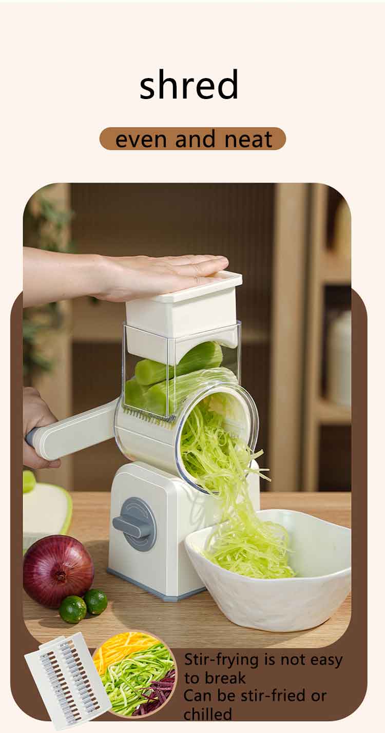 Rotary Grater with Handle Shredder 5 in 1 Roller Vegetable Cutter ...