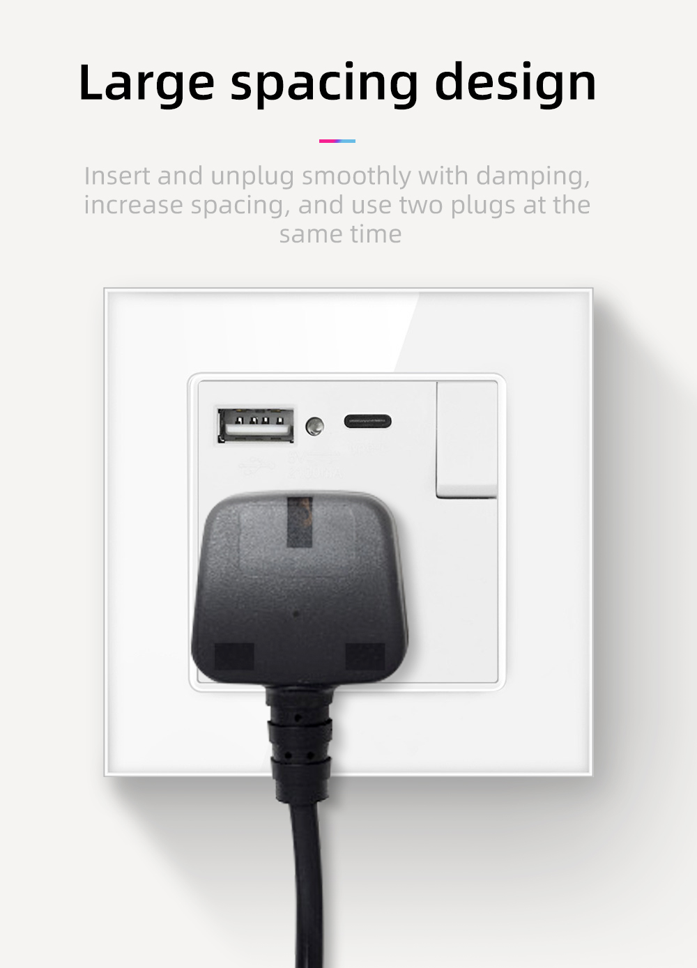 VISWE switch socket power socket usb socket wall switch 3 pin socket 13a switch socket wall ...