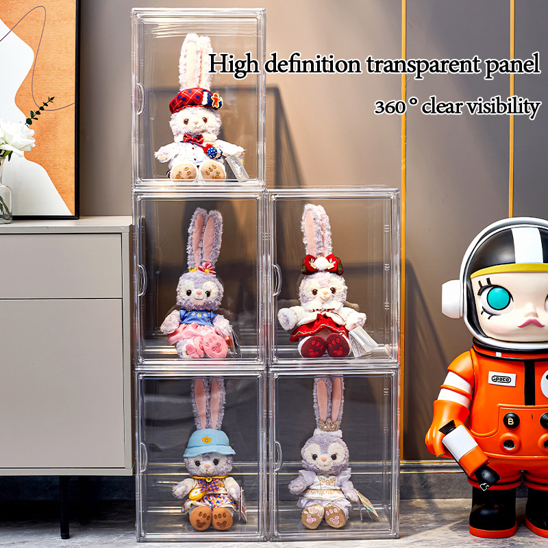 labubu display box Transparent stackable Acrylic Display Case Boxes ...
