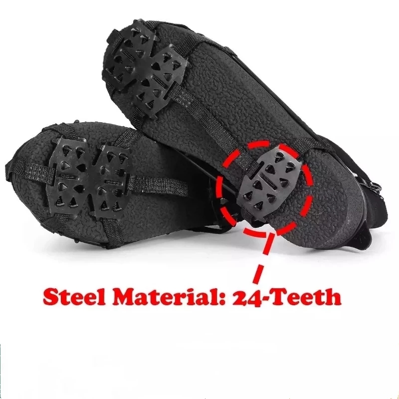 24 Teeth Ice Gripper - Anti Slip Ice Claw - Ice Gripper Spike Grips ...