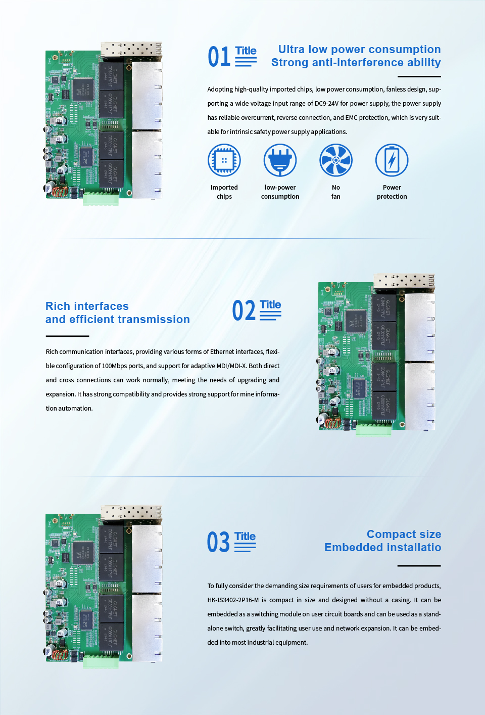 HICOMDATA Industrial 18-Port Gigabit Uplink L2 Managed Switch PCBA ...